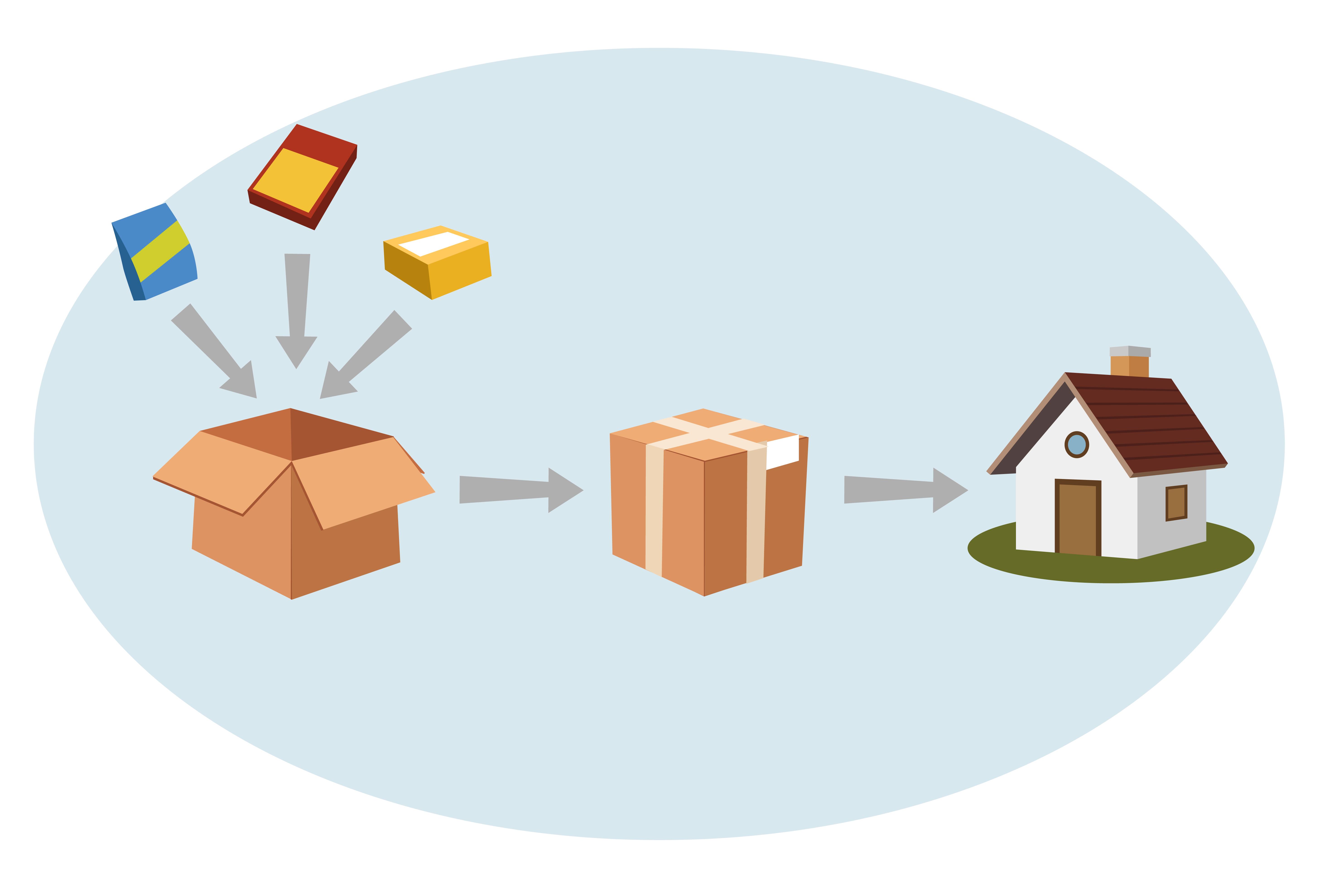 packing and shipping illustration