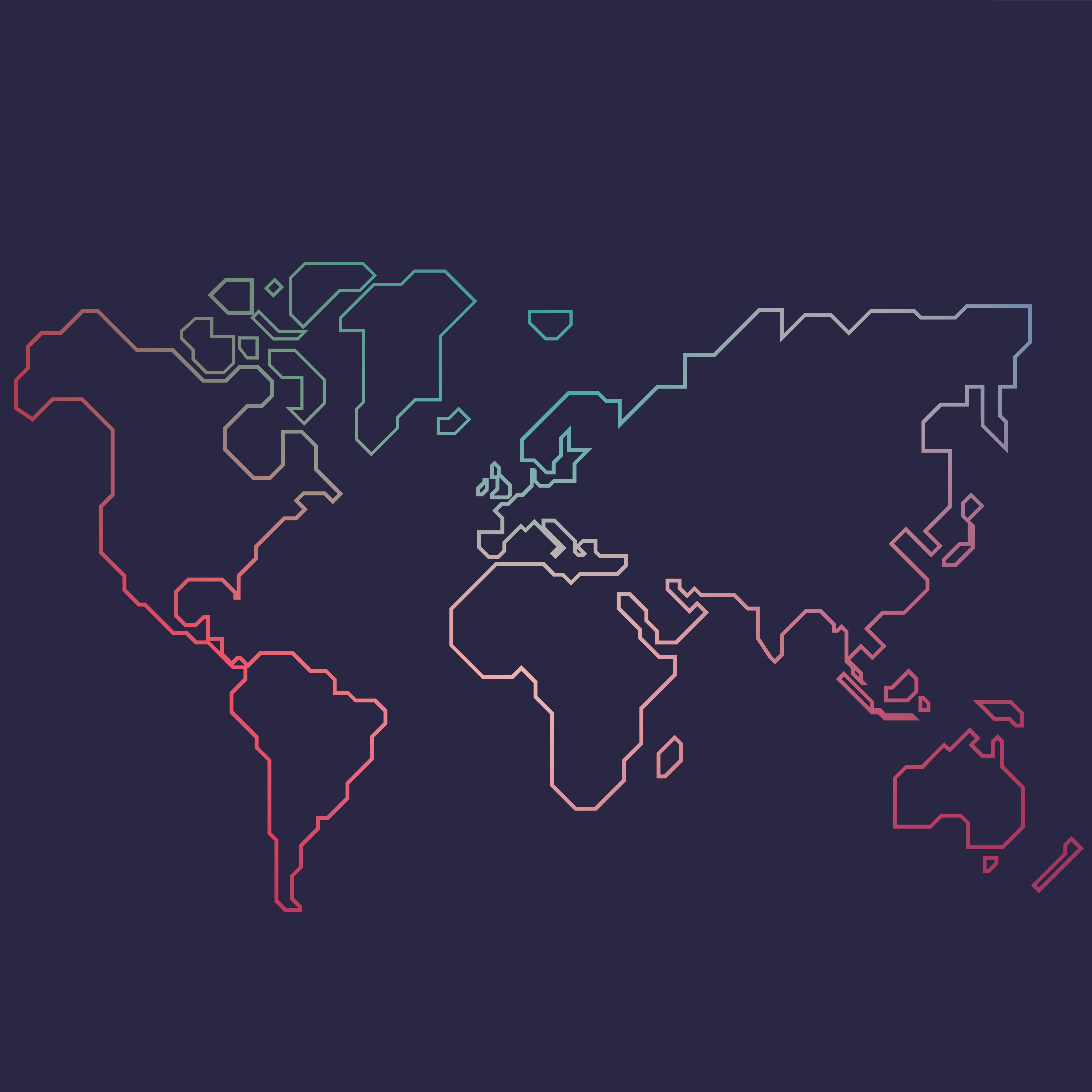 Abstract line world map