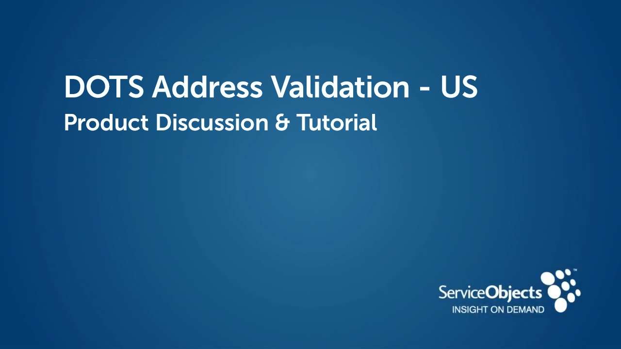 Product Specs Dots Address Validation Us Service Objects