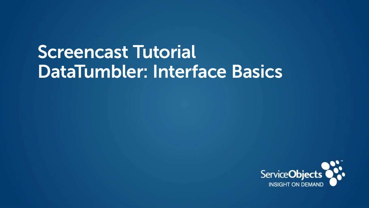 Video and Tutorials: DataTumbler: Interface Basics
